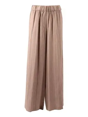 Peserico Striped Wide Leg Trousers Red