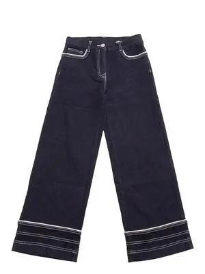 Monnalisa Denim Trousers With Heart Pocket Detail - Blu