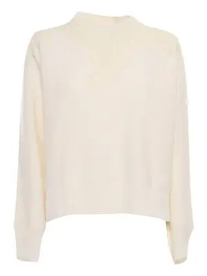 ERMANNO DI E.SCERVINO Knit Top With Lace And Embroidery