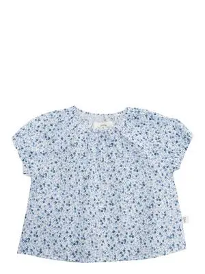 TEDDY & MINOU Floral Short Sleeve Shirt - Blue
