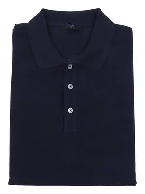 FAY Pique Stretch Polo - Blu