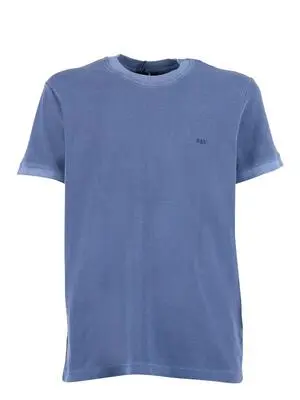FAY Frosted Piquet T-shirt - Blu