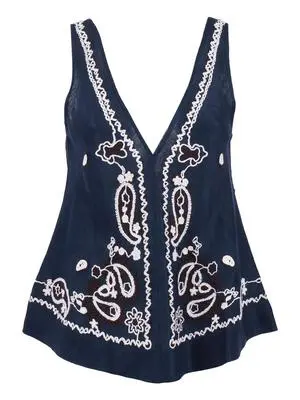 P.a.r.o.s.h Embroidered Blouse - Blu