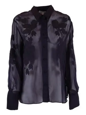 FORTE_FORTE Organza Ricamo 'Iris Velvet' Camicia