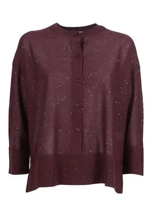 KANGRA Serafino With Buttons And Micropaillettes - Red