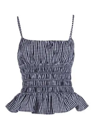 Michael Kors Gingham Smock Top - Red