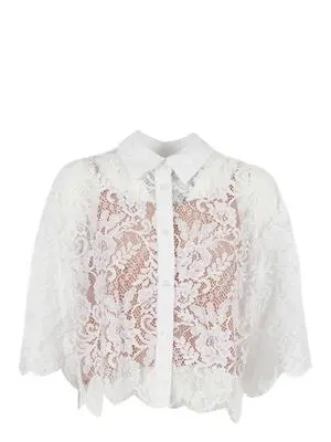 MICHAEL KORS Corded Lace Short Sleeve Shirt