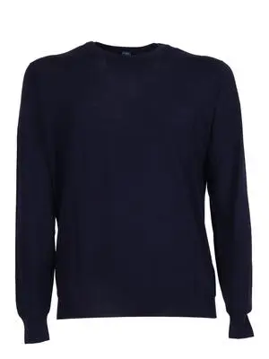 Fedeli Crew Neck Knitted Sweater - Blu