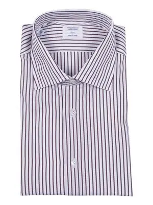 MAZZARELLI CAMICIE Striped Slim-fit Shirt - Red