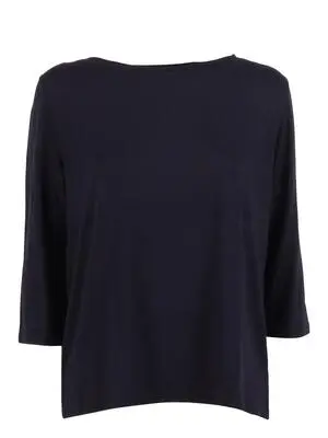 Majestic Filatures Boatneck 3/4 Sleeve T-shirt - Blu