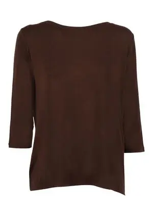 Majestic Filatures Boatneck Three-quarter Sleeve T-shirt - Red