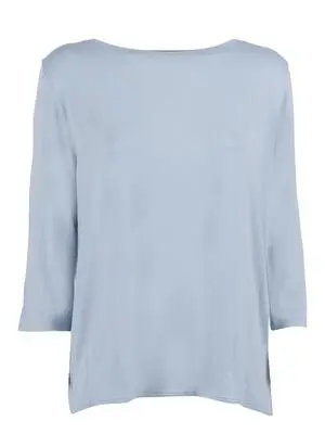 Majestic Filatures Boatneck 3/4 Sleeve T-shirt - Blue