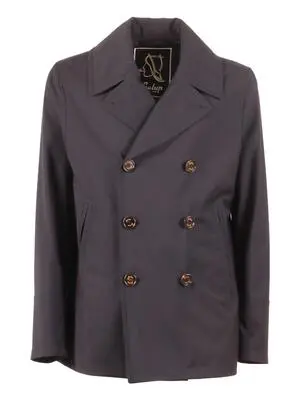 SEALUP Amalfi Pea Coat In Virgin Wool - Blu