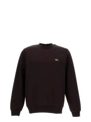 Lacoste Crew Neck Sweatshirt With Logo - Brown