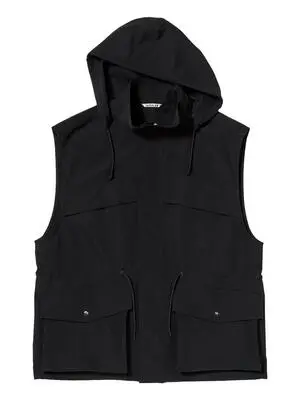 Auralee Wool Max Canvas Over Vest - Black