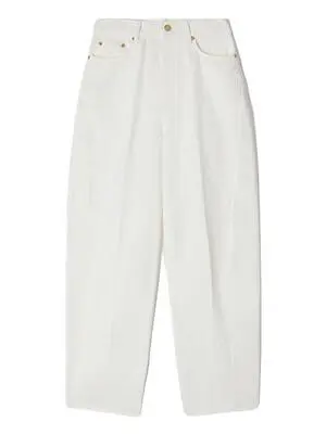 Sandro High-rise Barrel-leg Jeans - White