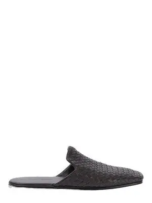 Bottega Veneta Palazzo Intrecciato Leather Mules - Brown