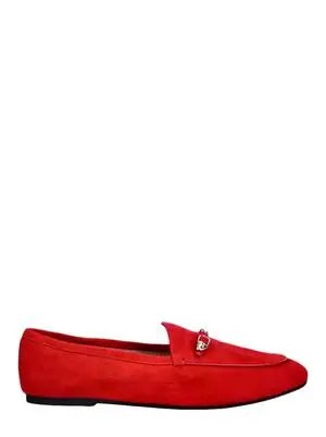 Moschino Heart Appliqué Loafers - Red