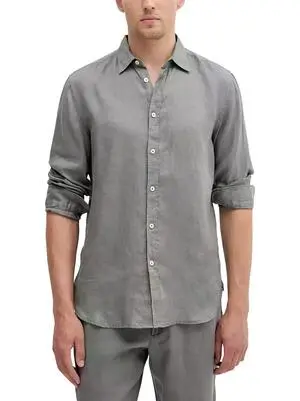 BENETTON Buttoned Linen Shirt - Grey