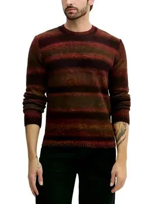 BENETTON Striped Crew Neck Knitwear - Red