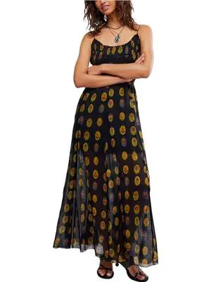 Free People Ciella Floral Cotton Maxi Dress - Midnight Combo