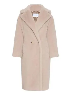 Max Mara Teddy Bear Icon Coat In Alpaca And Wool Sand