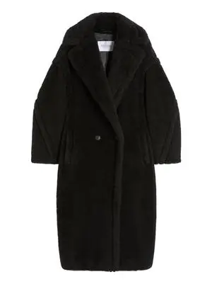 Max Mara Teddy Bear Icon Coat In Alpaca And Wool Black