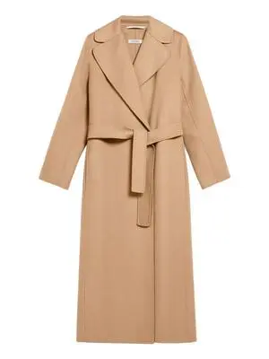 Max Mara Wool Drap Wrap Coat Camel