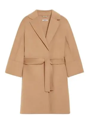 Max Mara Short Double-faced Wool Coat - Camel