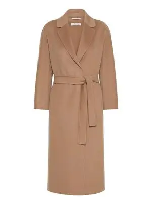 Max Mara Wool Broadcloth Midi Coat - Camel