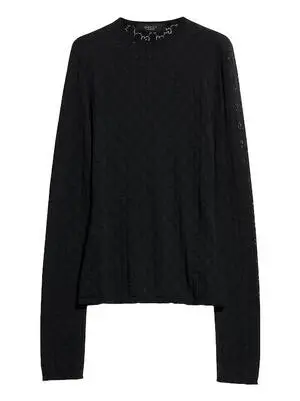 Gucci Gg Cotton Devoré Long-sleeve T-shirt - Black