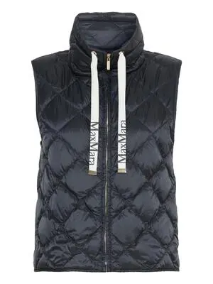 Max Mara Diamond-patterned Padded Gilet - Black