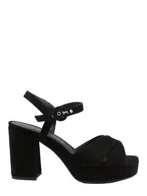 JULIE DEE Crossover-strap Platform Sandals - Black