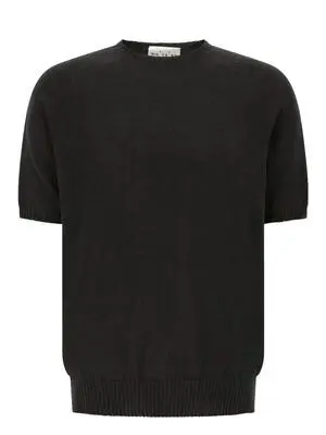 MA'RY'YA Short-sleeve Knitted T-shirt - Black