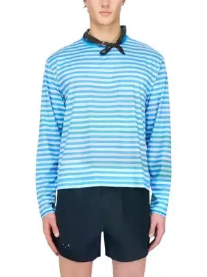 UNNA Striped Long Sleeve T-shirt - Blue