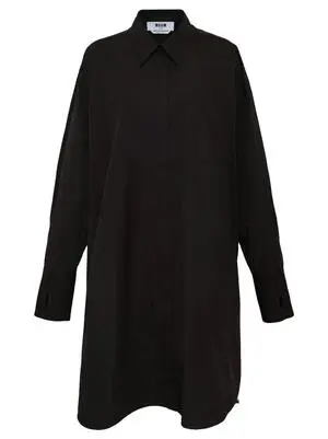 MSGM Collared Shirt Dress - Black