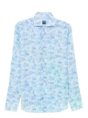 Fedeli Floral-print Shirt - Blue