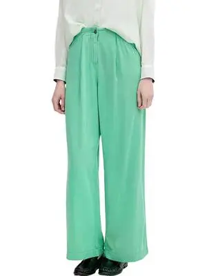 BENETTON Pleated Palazzo Pants - Green