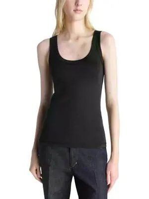 LEMAIRE Rib Tank Top In Jersey - Black