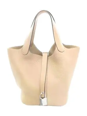 Hermès Hermès 2016 PM Picotin Lock Leather Tote Bag Neutrals