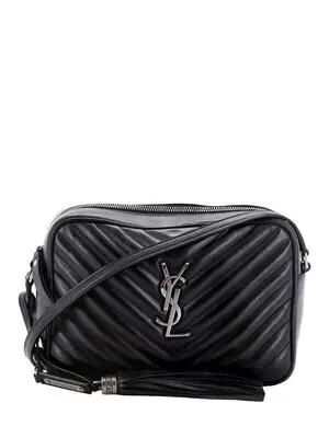 Saint Laurent Lou Camera Bag Matelasse Chevron Leather - Black