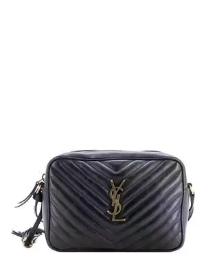 Saint Laurent Lou Camera Bag Matelasse Chevron Leather - Black