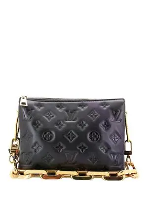 LOUIS VUITTON Coussin Bb Crossbody Bag Monogram Embossed Lambskin - Black