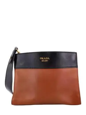 Prada Bibliotheque City Calfskin Small Shoulder Bag - Black