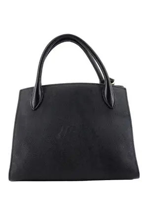 Prada Monochrome Saffiano And City Calf Small Tote Bag - Black