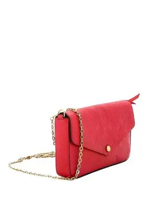 LOUIS VUITTON Louis Vuitton Felicie Pochette Monogram Empreinte Leather Red