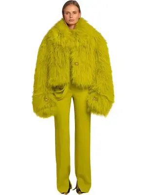 Aiste Hong Oversized Faux-fur Jacket - Chartreuse