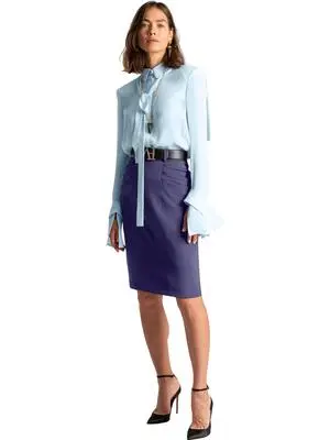 Aiste Hong Draped Hip Pencil Skirt - Purple