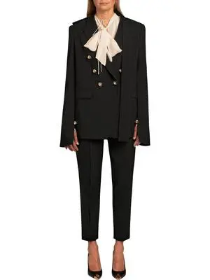 Aiste Hong Back Flap Double-breasted Blazer - Black
