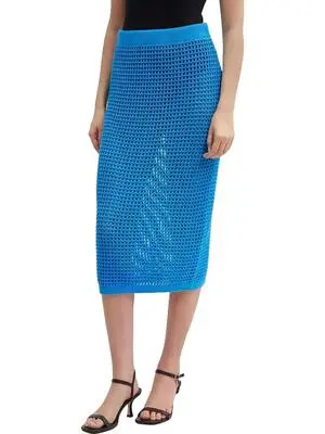 BENETTON Open-knit Skirt - Blue